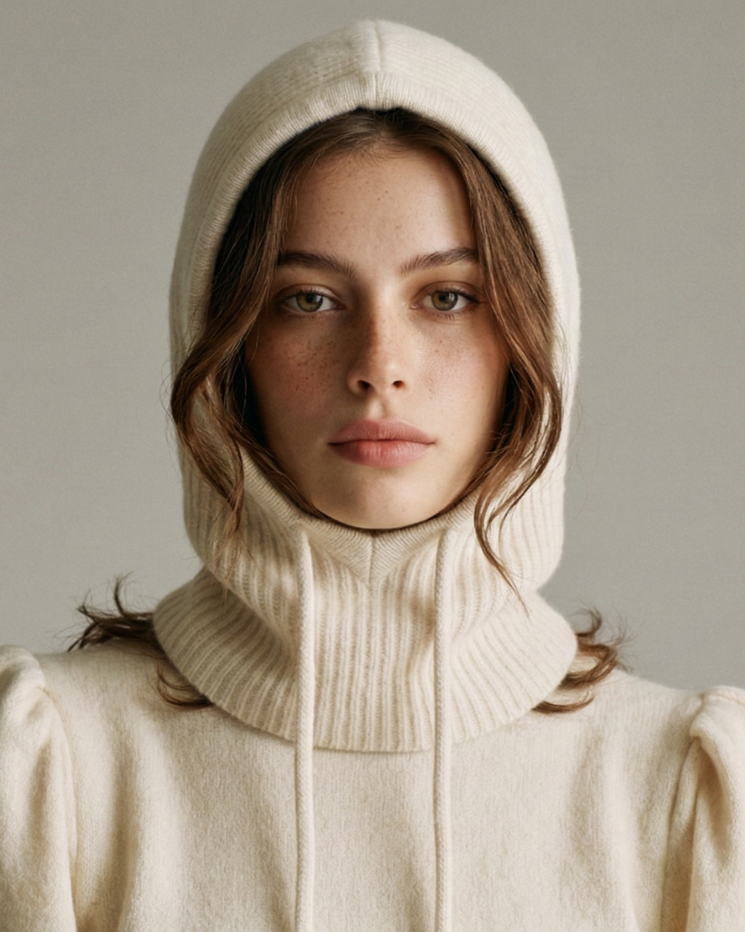Cream balaclava snood – PURLLE